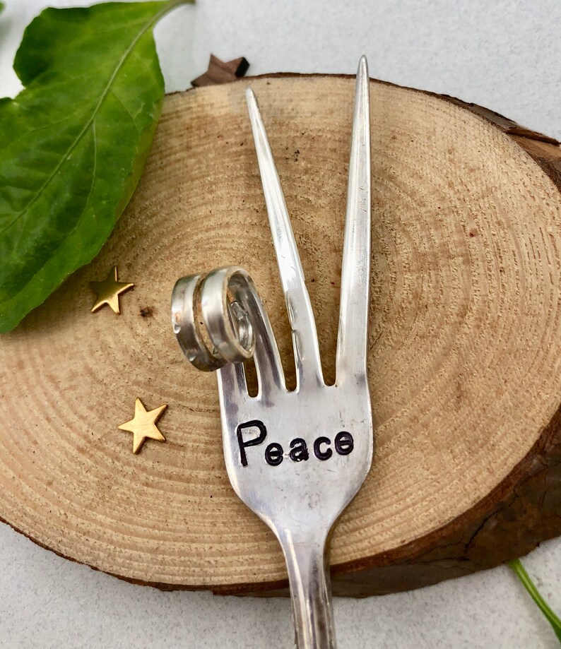 Garden Marker Sign Stamped PEACE SIGN FORK Gardening Flower - Etsy
