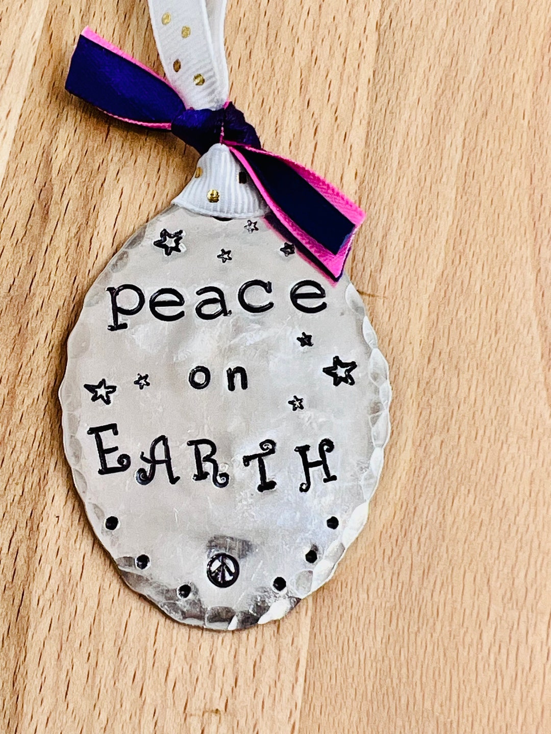 Hand Stamped Peace on Earth Christmas Ornament: Vintage Silverware - Etsy