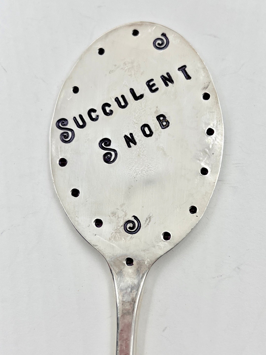 SUCCULENT Funny Garden Marker Plant Sign, Recycled Spoon Hand Stamped ...