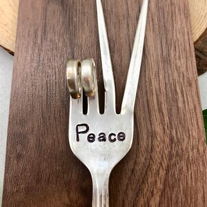 Garden Marker Sign, Peace Sign Made From Recycled Silver Plate FORK ...