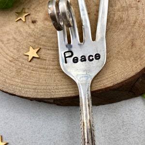 Garden Marker Sign Stamped PEACE SIGN FORK, Gardening Flower Pot Stake ...