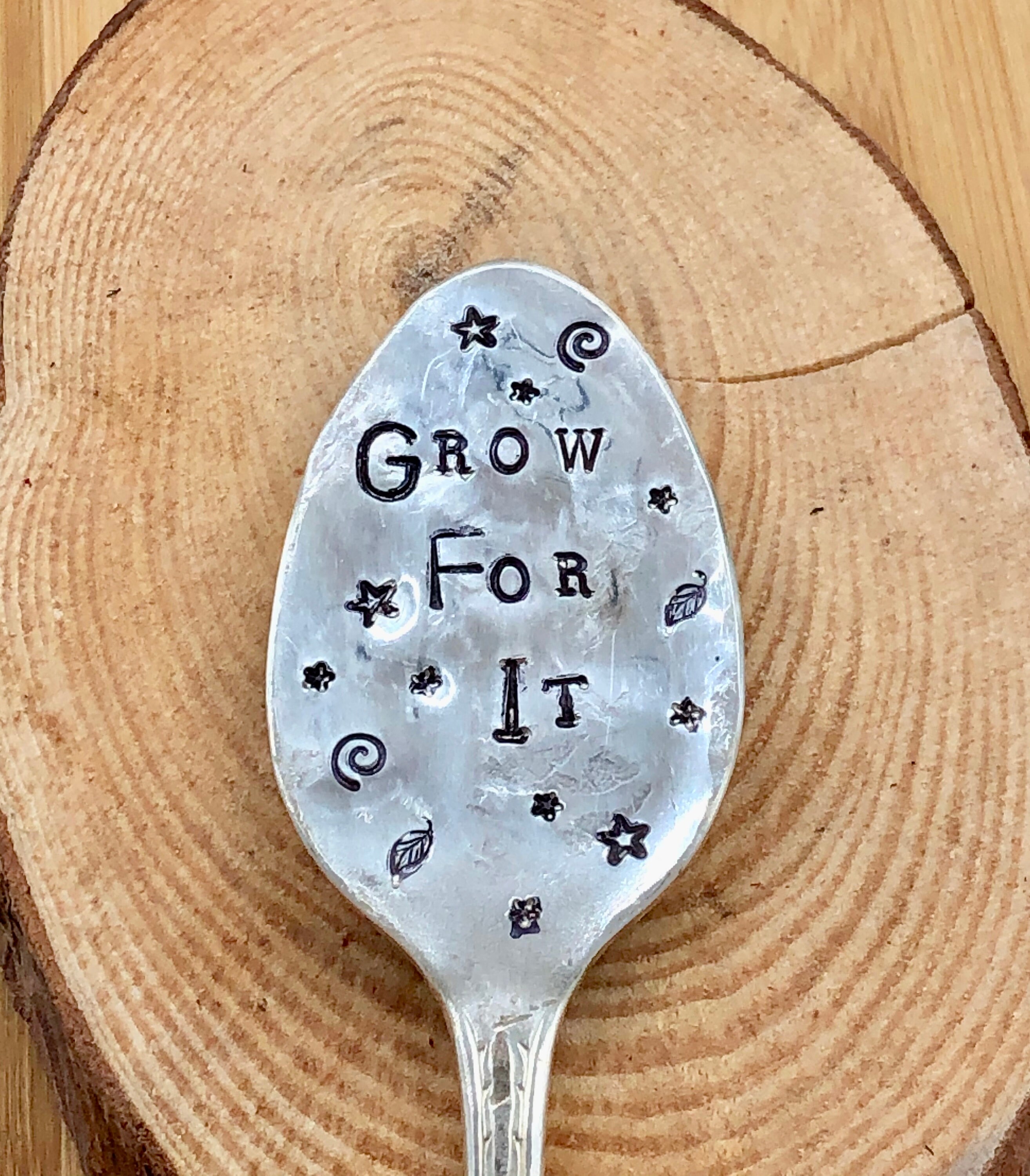 Garden Marker Herb Label Sign GROW FOR IT positive plant | Etsy