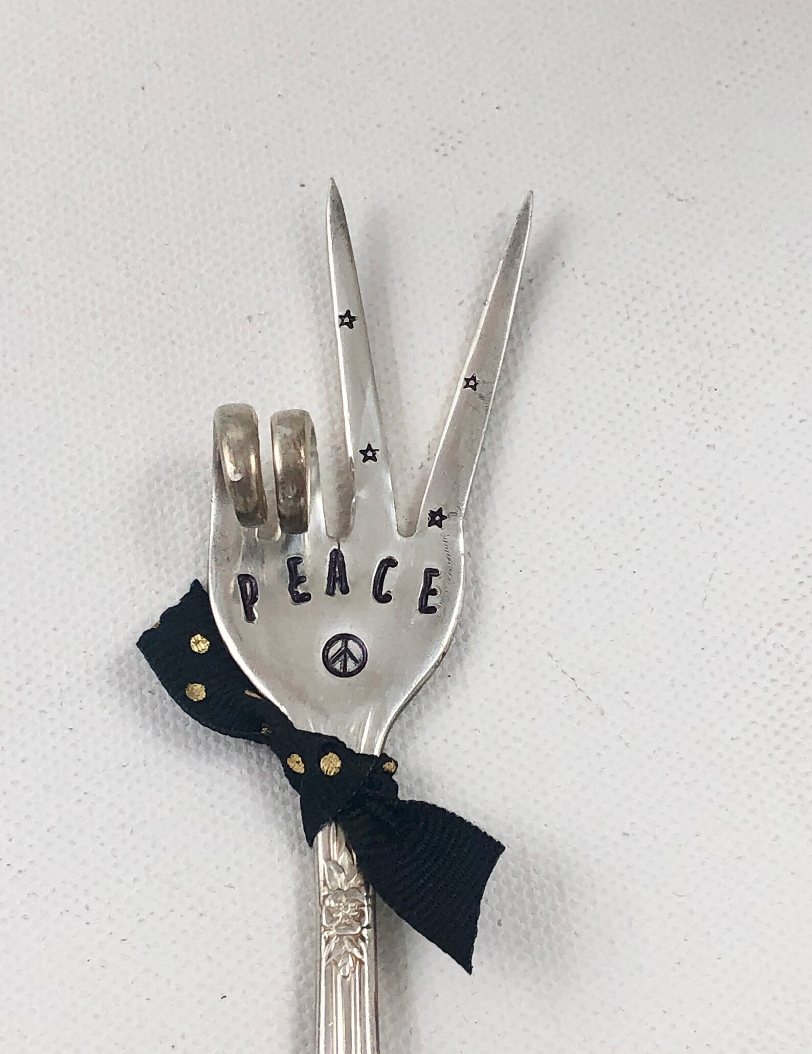 Hand Stamped PEACE Fork Plant Marker: Upcycled Garden Decor - Etsy