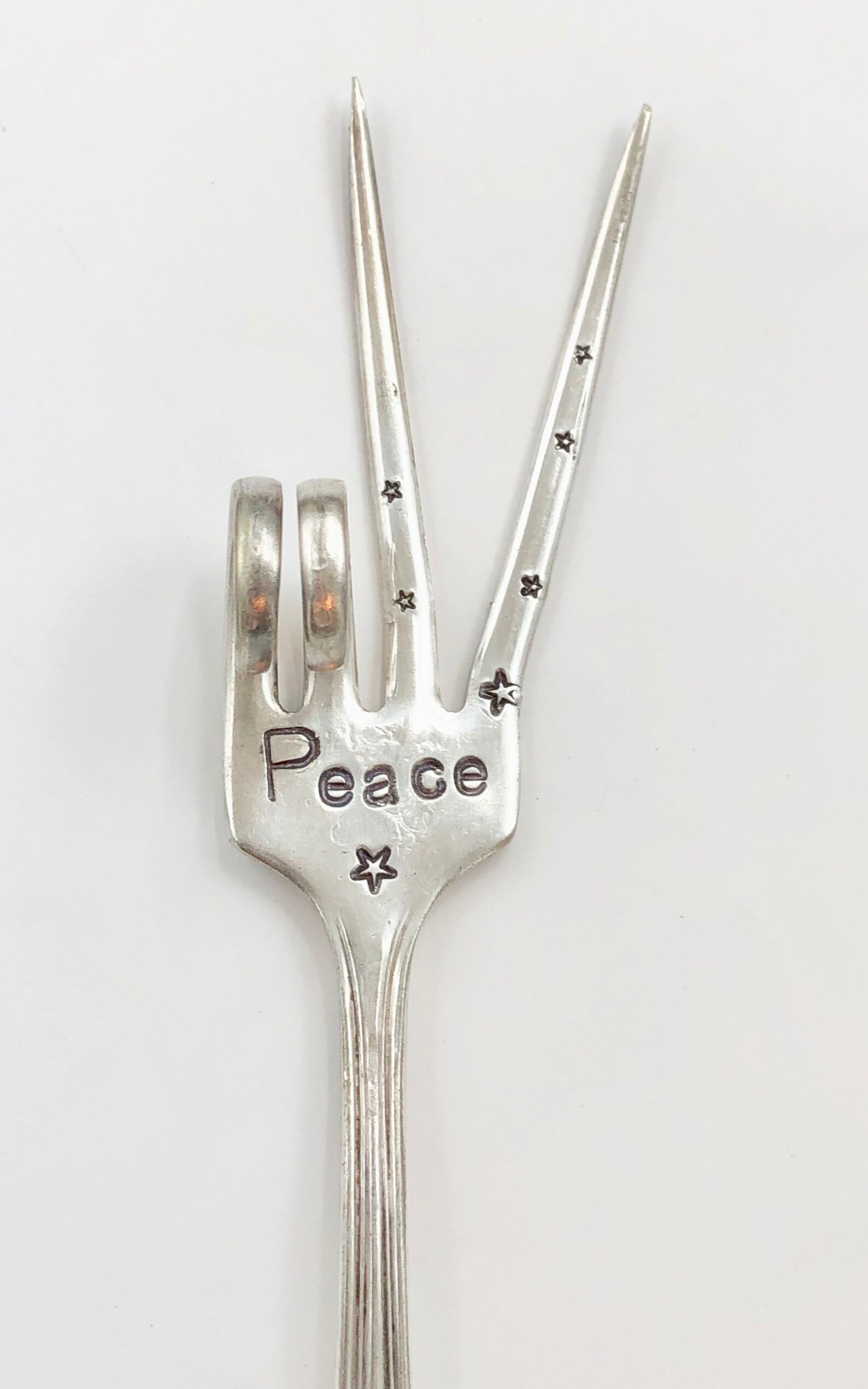 PEACE Sign Fork Garden Marker With STARS Plant Label | Etsy