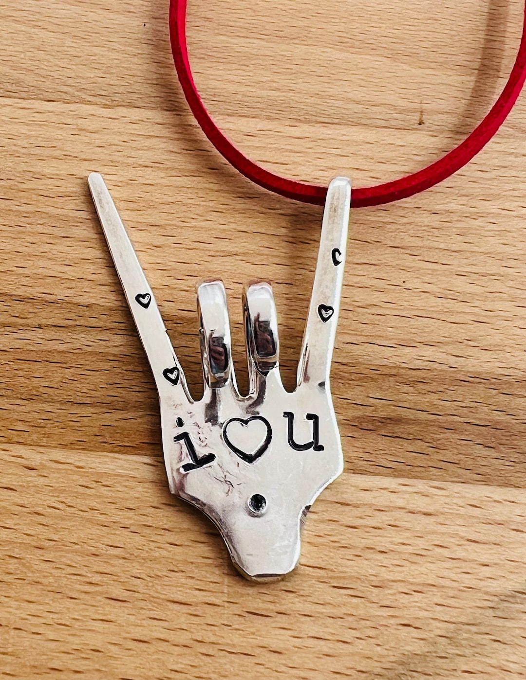 Christmas Ornament, I LOVE YOU, Rock N Roll Sign Language, Recycled ...