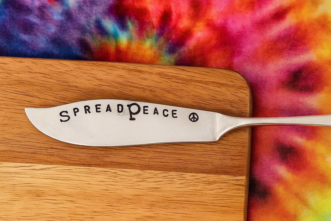 Vintage Silver Plate Spreader: Stamped 'spread Peace' With Peace Sign ...