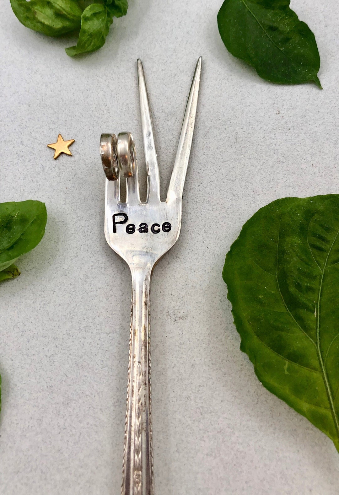 Garden Marker Sign Stamped PEACE SIGN FORK Gardening Flower - Etsy