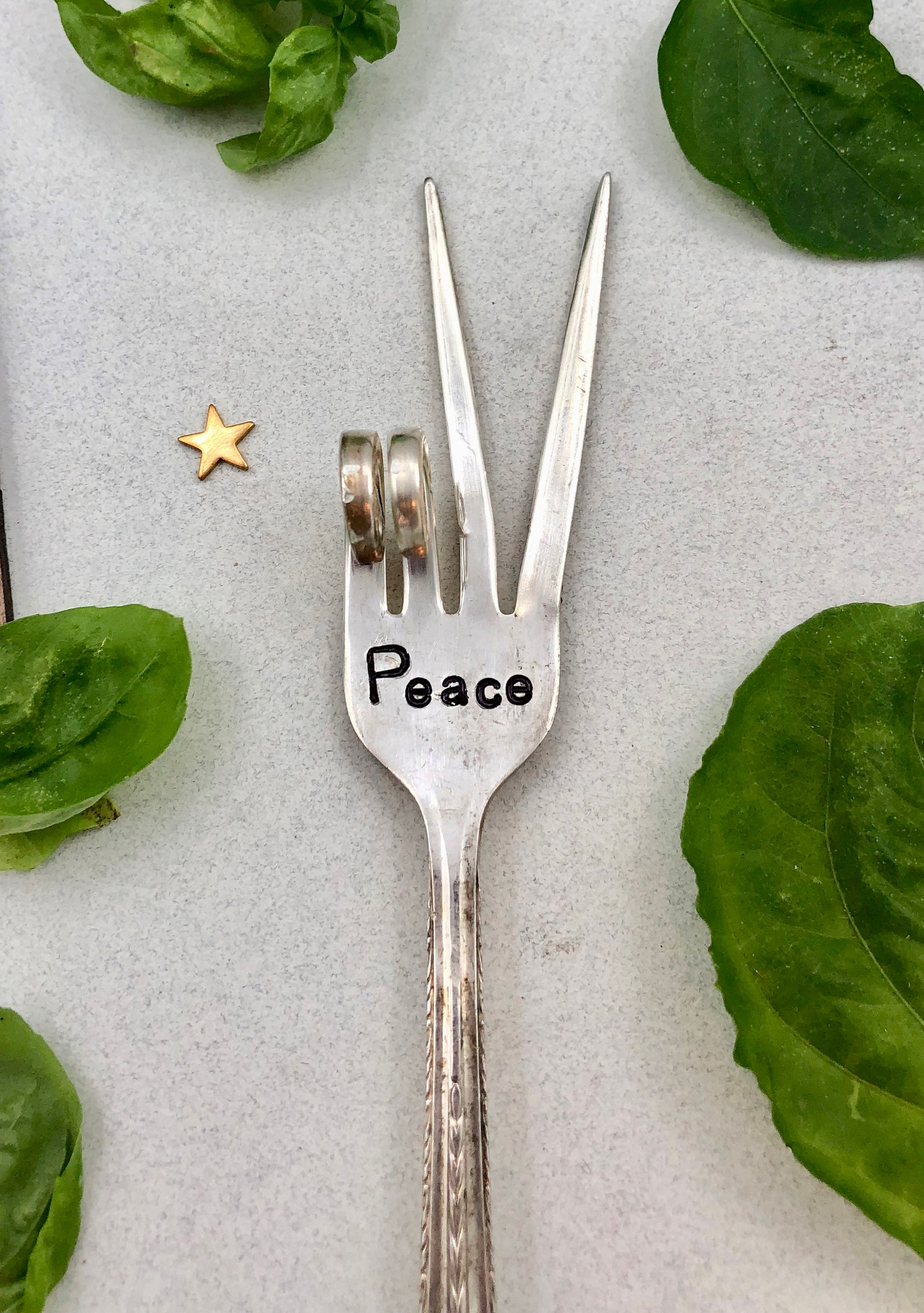 Garden Marker Sign Stamped PEACE SIGN FORK Gardening Flower | Etsy