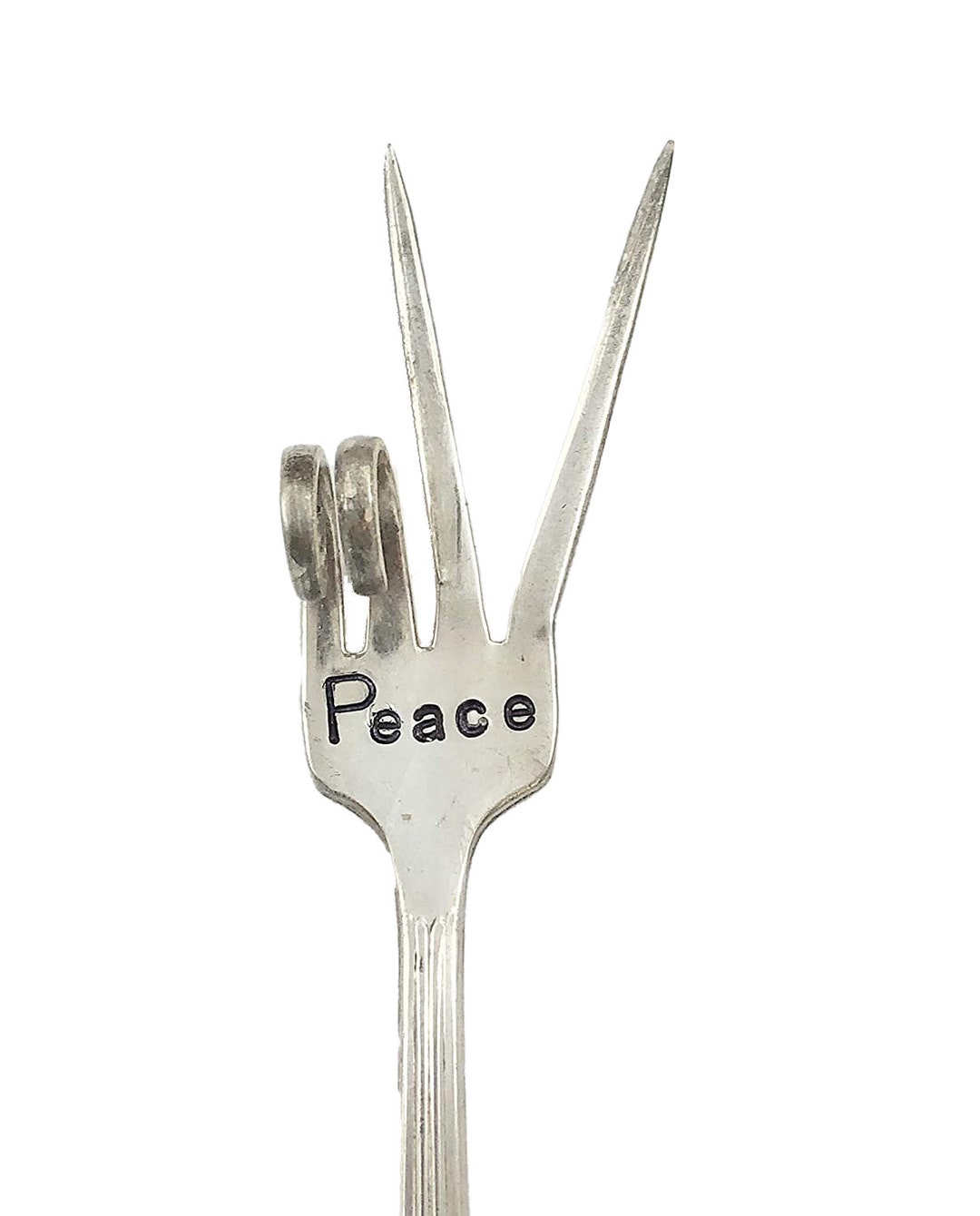 Peace Sign Plant Marker: Vintage Silver Plate Fork Garden Stake - Etsy