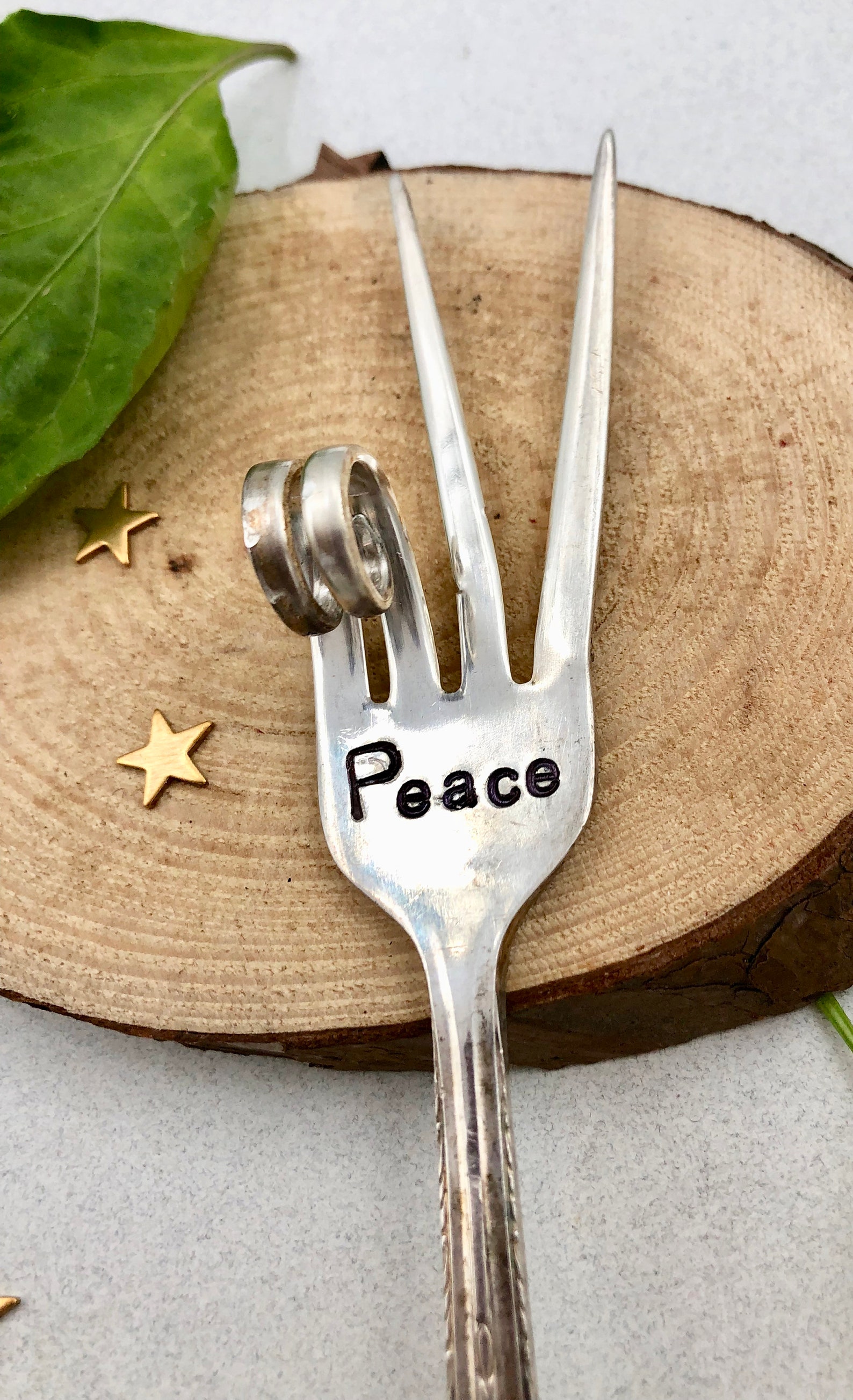 Garden Marker Sign Stamped PEACE SIGN FORK Gardening Flower | Etsy