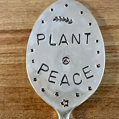 PEACE Sign Fork Garden Marker With STARS Plant Label - Etsy