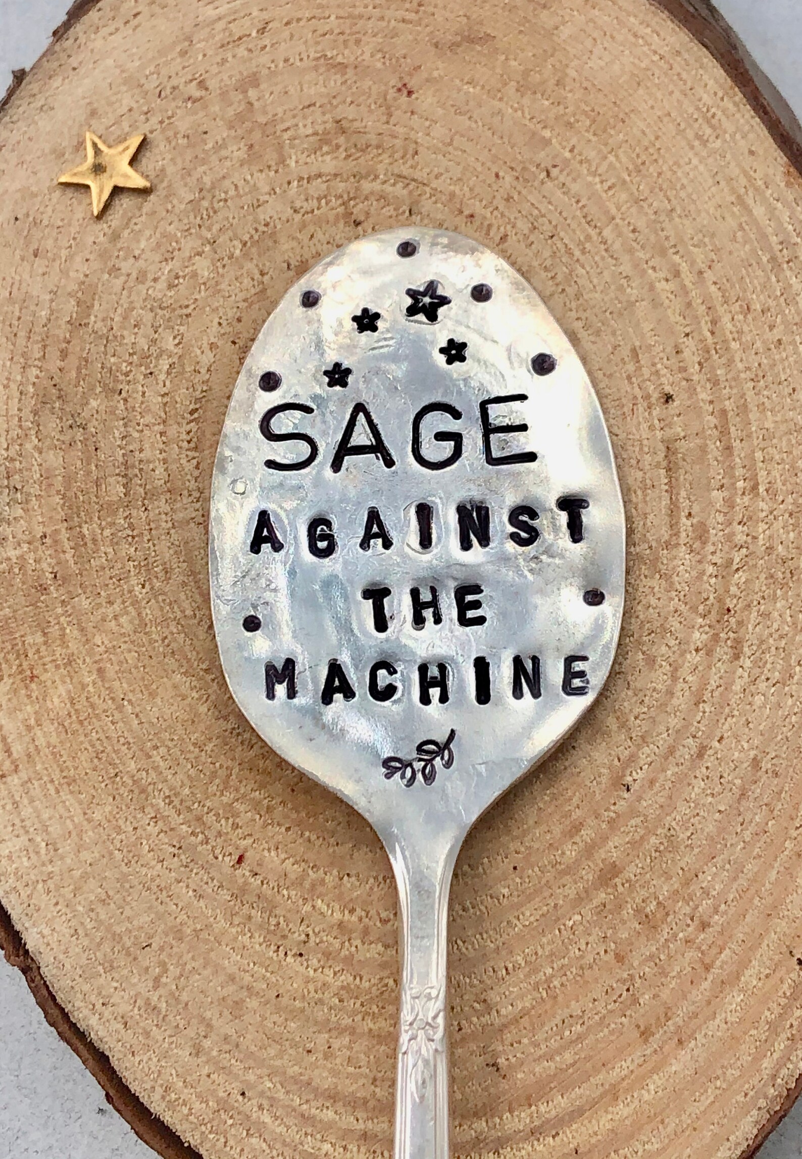 Herb Marker SAGE Against the Machine Funny Pun Herb Stake | Etsy