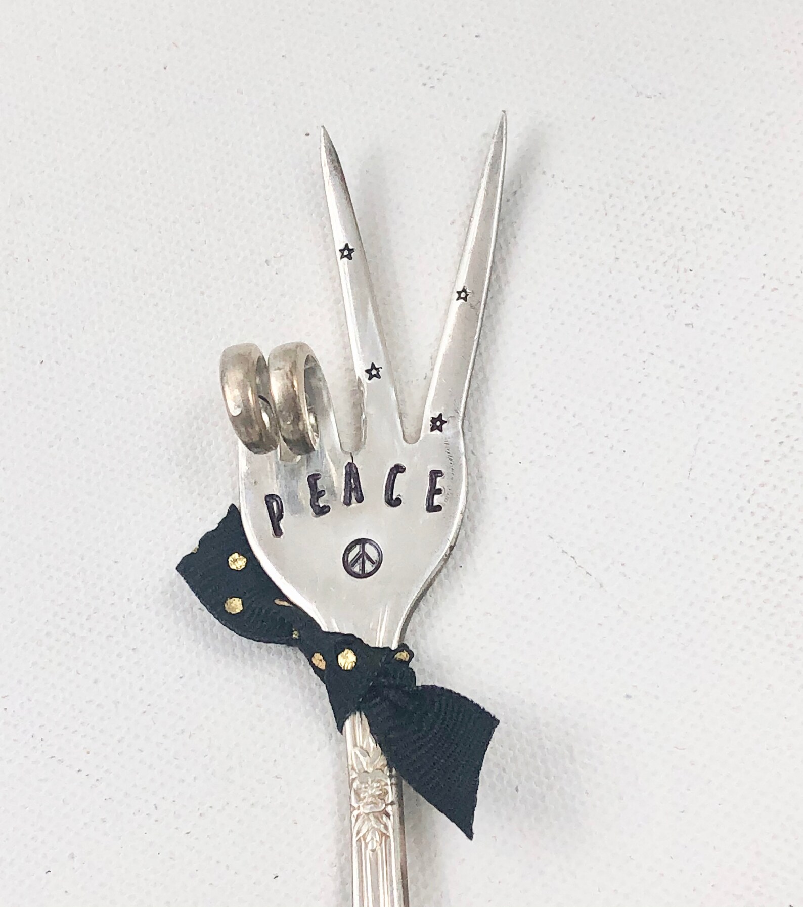 Hand Stamped PEACE Fork Plant Marker: Upcycled Garden Decor - Etsy