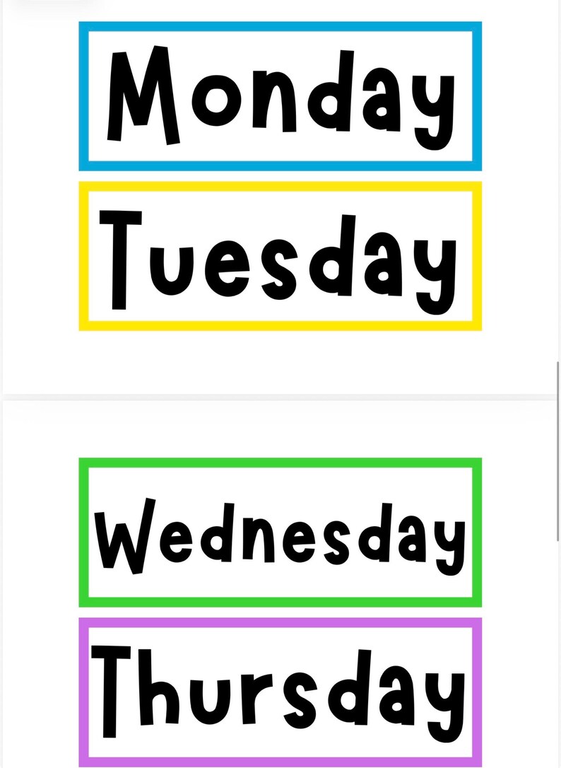 Days of the Week Flashcards | Preschool Learning Resource (PDF Download ...