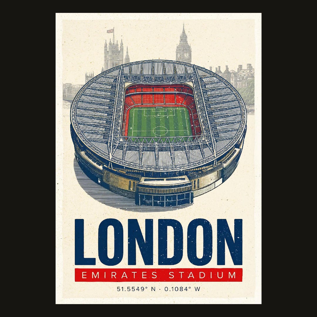 Highbury London Stadium Poster – Vintage Football Print - Etsy