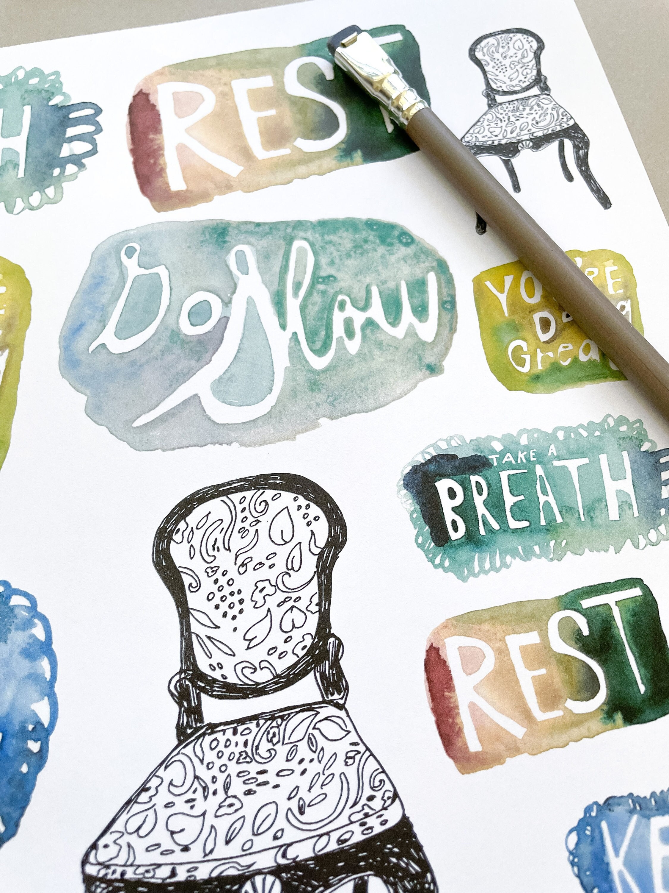 Notes to Self Printable Ephemera | Encouraging Words Collage Sheet ...