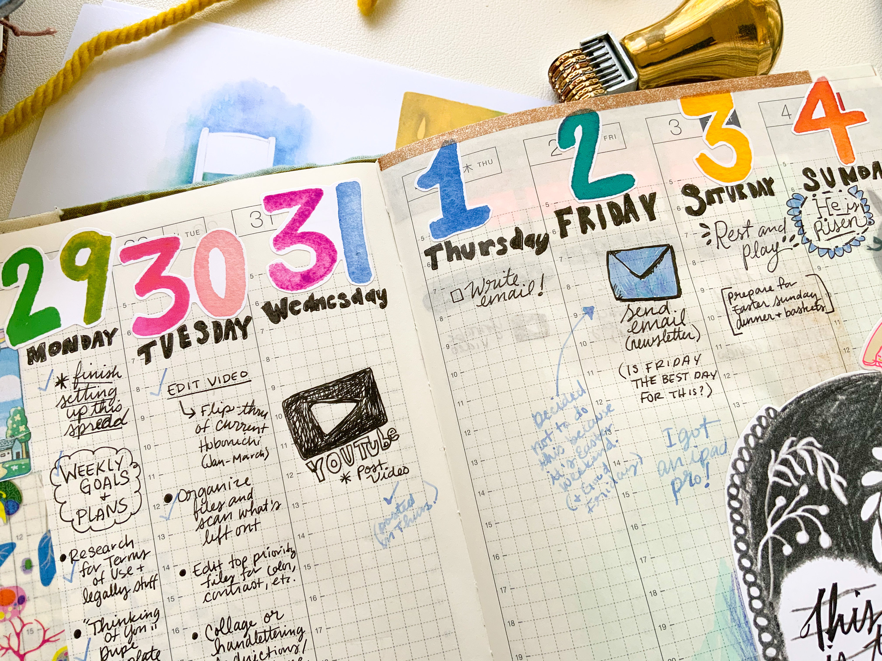 Watercolor Date Numbers Printable Journal Ephemera - Etsy