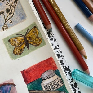 Postage Stamp Printable Stickers, Mail Art Stamp Illustrations, Pen Pal ...