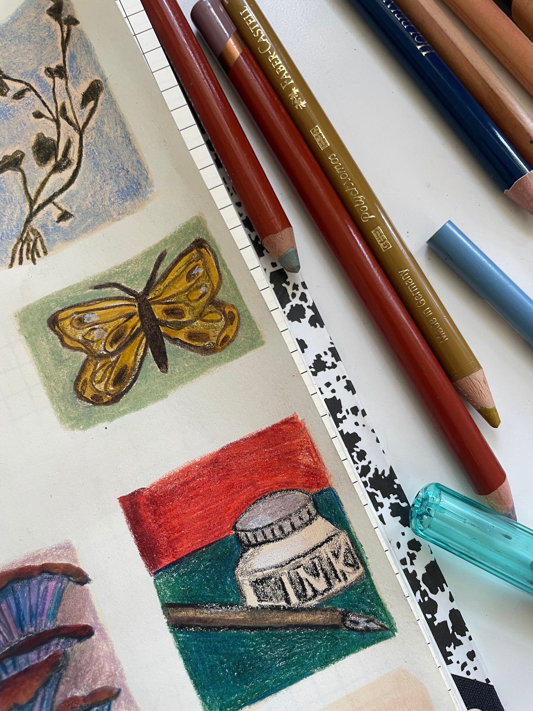 Postage Stamp Printable Stickers, Mail Art Stamp Illustrations, Pen Pal ...