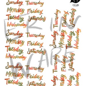 Months and Days of the Week Watercolor Printable Planner and Journaling ...
