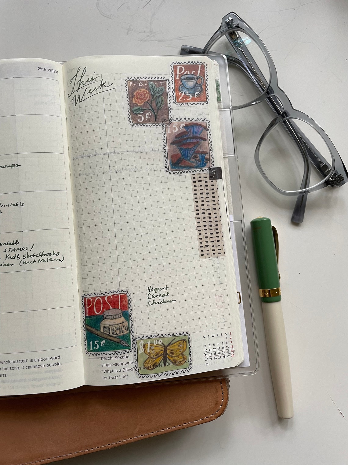 Postage Stamp Printable Stickers, Mail Art Stamp Illustrations, Pen Pal ...