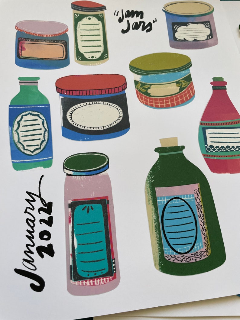 Jam Jar Illustration Labels | Journaling Ephemera | Gift Tags Printable ...
