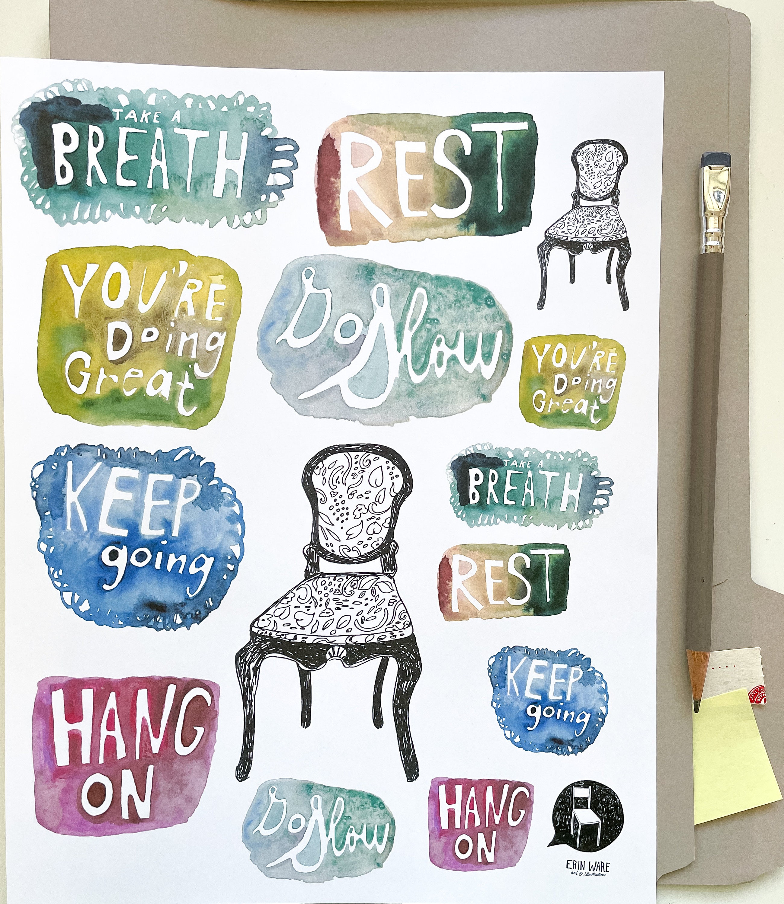 Notes to Self Printable Ephemera | Encouraging Words Collage Sheet ...