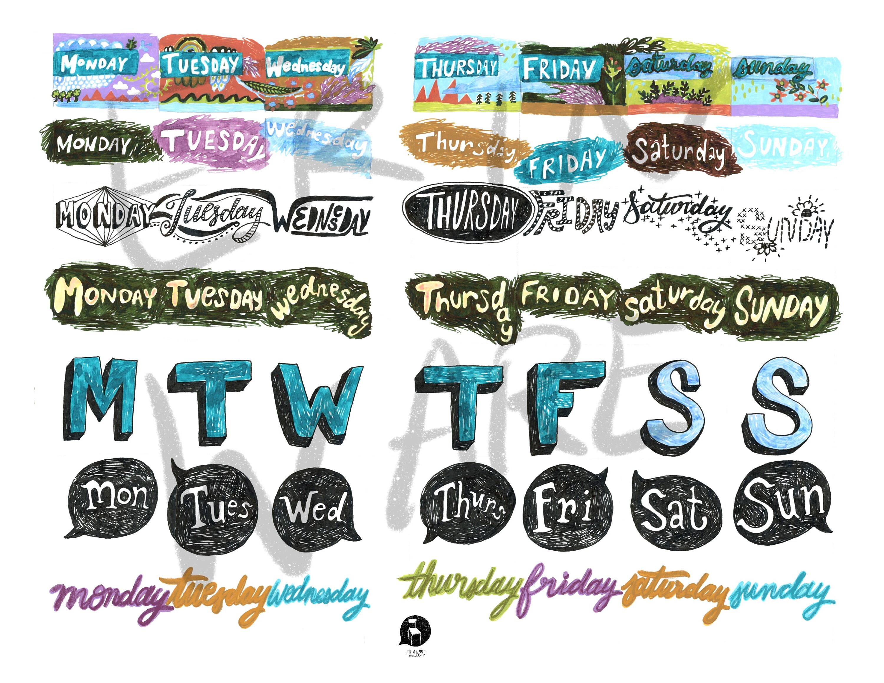 Hand-drawn Hobo Weeklies Printable Planner Stickers - Etsy