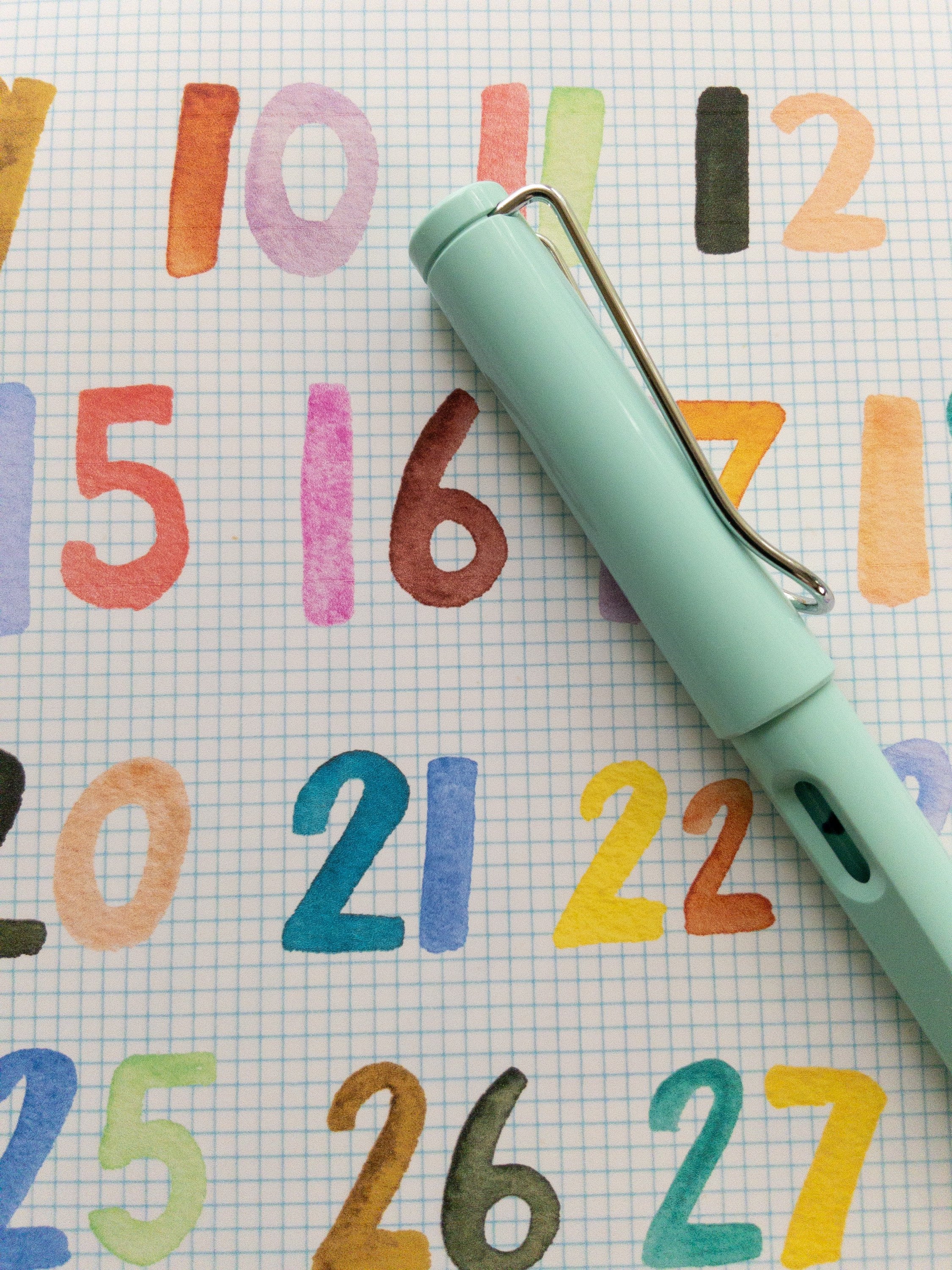 Watercolor Date Numbers Printable Journal Ephemera - Etsy