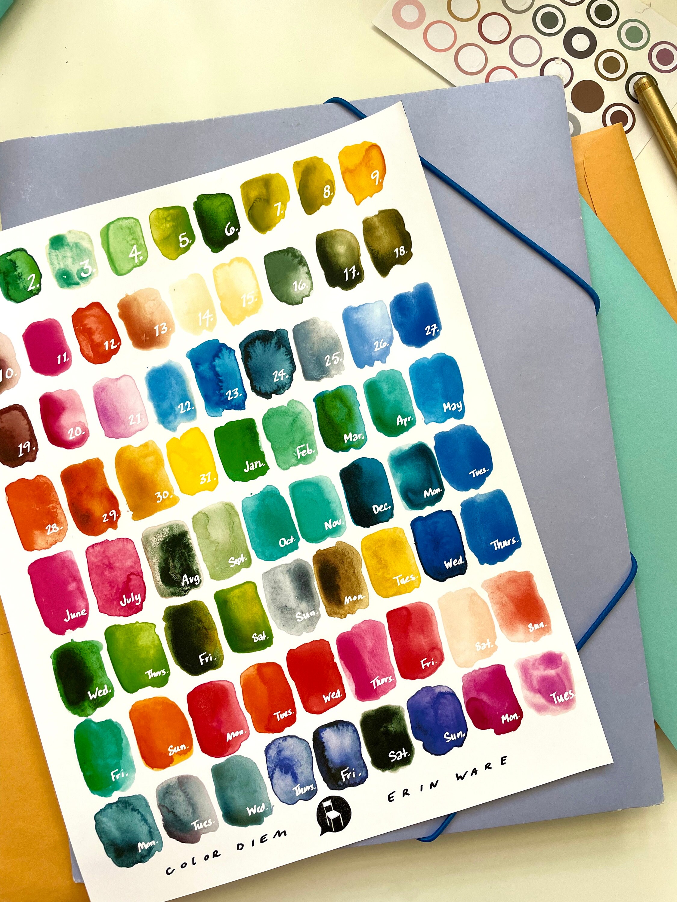 Color Diem Printable Stickers, Journaling Ephemera, Daily Journaling ...