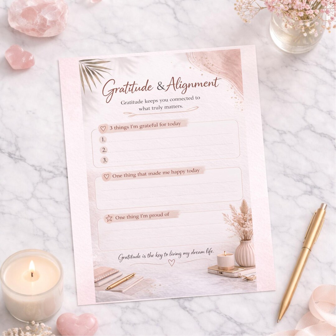Gratitude Journal Page Printable Daily Gratitude Worksheet Self ...