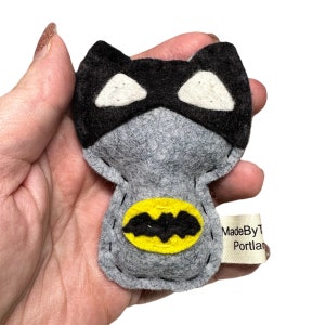 Bat Kitty Super Hero Cat Toy | Organic Catnip | Wool-blend Felt - Etsy