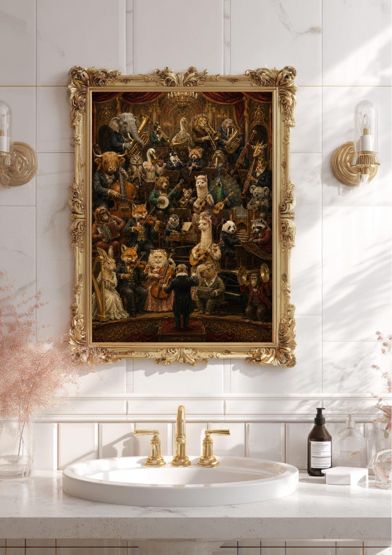 Animal Orchestra Poster | Funny Quirky Wall Art Print (museum Grade ...