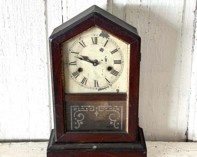 Antique Mantel Clock Wood Ornate Clock Case - Etsy