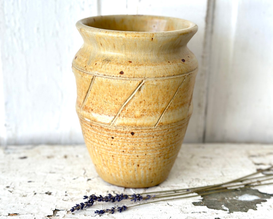 Vintage Stoneware Vase Pottery Modern Farmhouse - Etsy