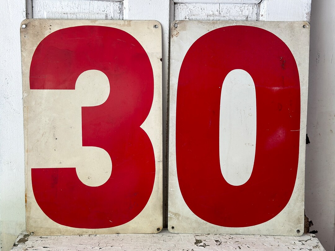 Vintage Extra Large Metal Numbers Sign Gas Station Numbers - Etsy