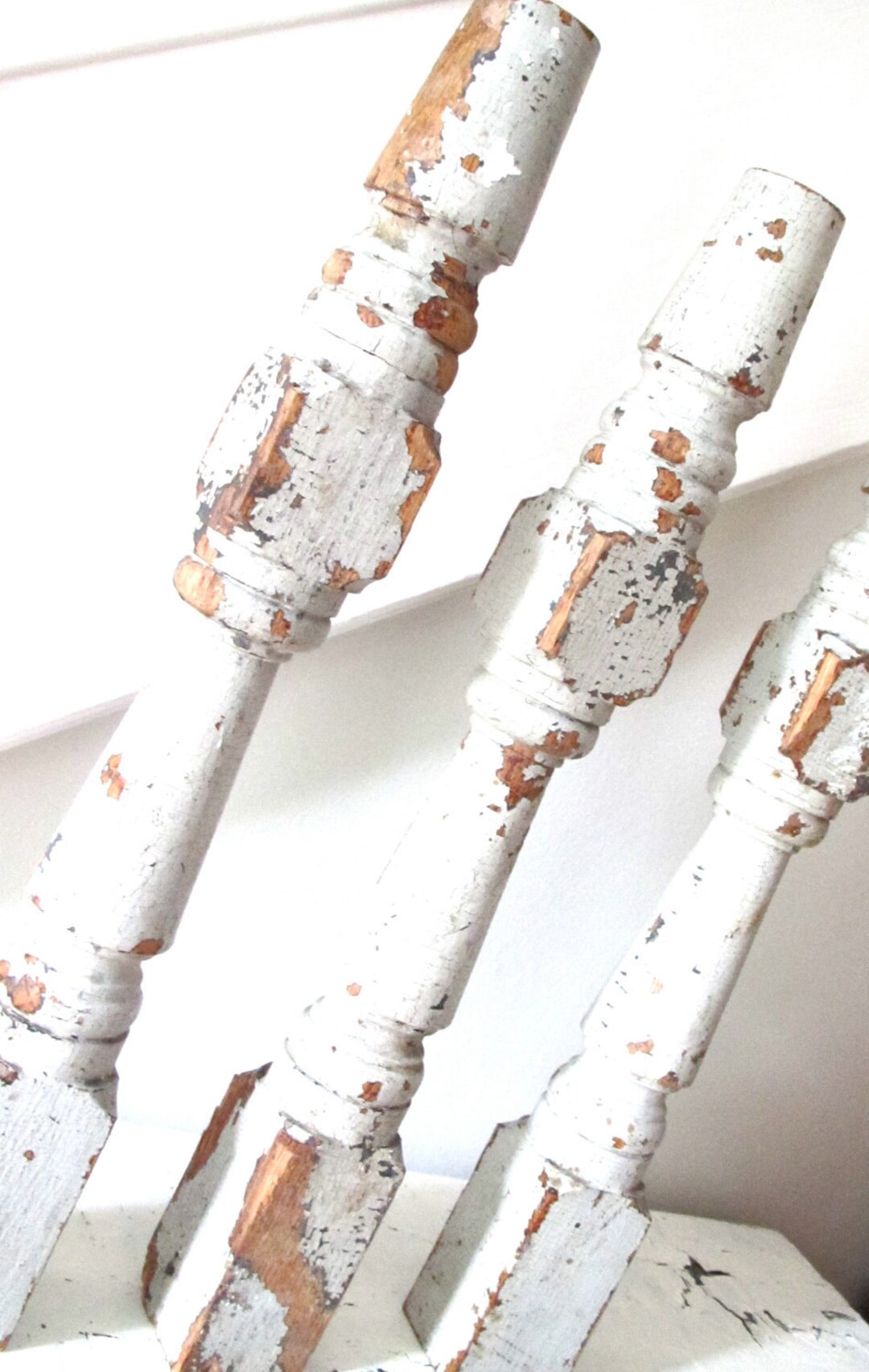 Vintage Salvage Chippy Blue Gray Shabby Chic Wooden Spindles - Etsy