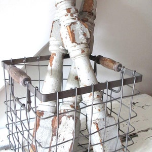 Vintage Salvage Chippy Blue Gray Shabby Chic Wooden Spindles - Etsy