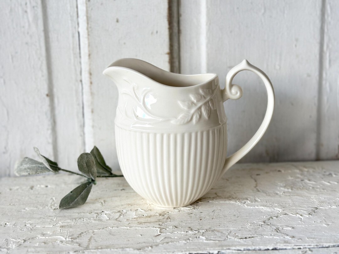 Vintage White Pitcher Small Godinger & Co - Etsy