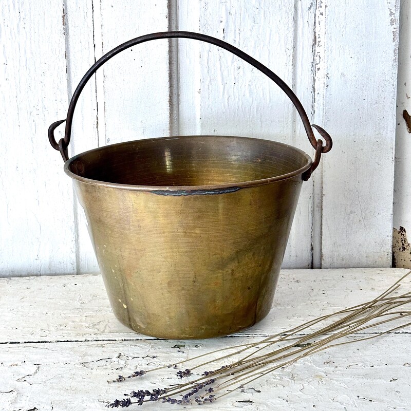 Antique Brass Bucket - Etsy