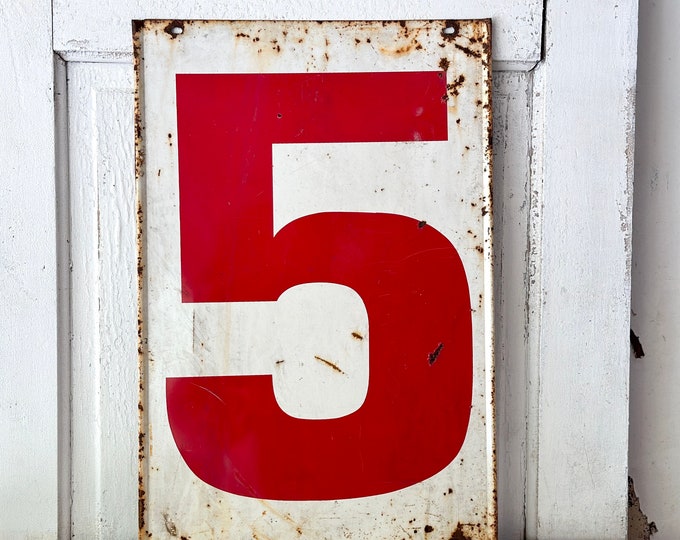 Vintage Extra Large Metal Numbers Sign Gas Station Numbers Industrial ...