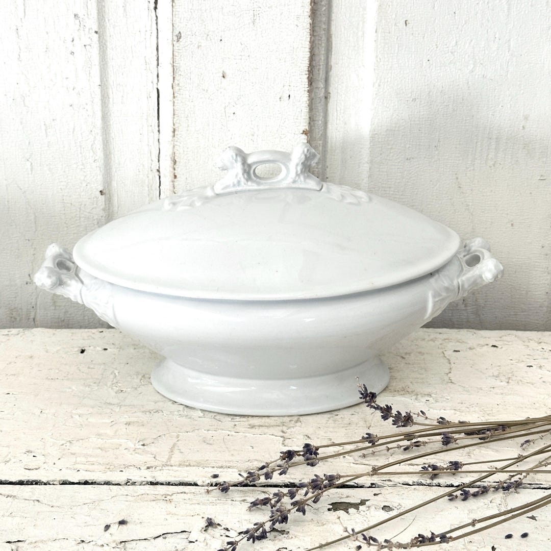 Antique Ironstone Tureen Covered Dish Warrented Ironstone China John ...