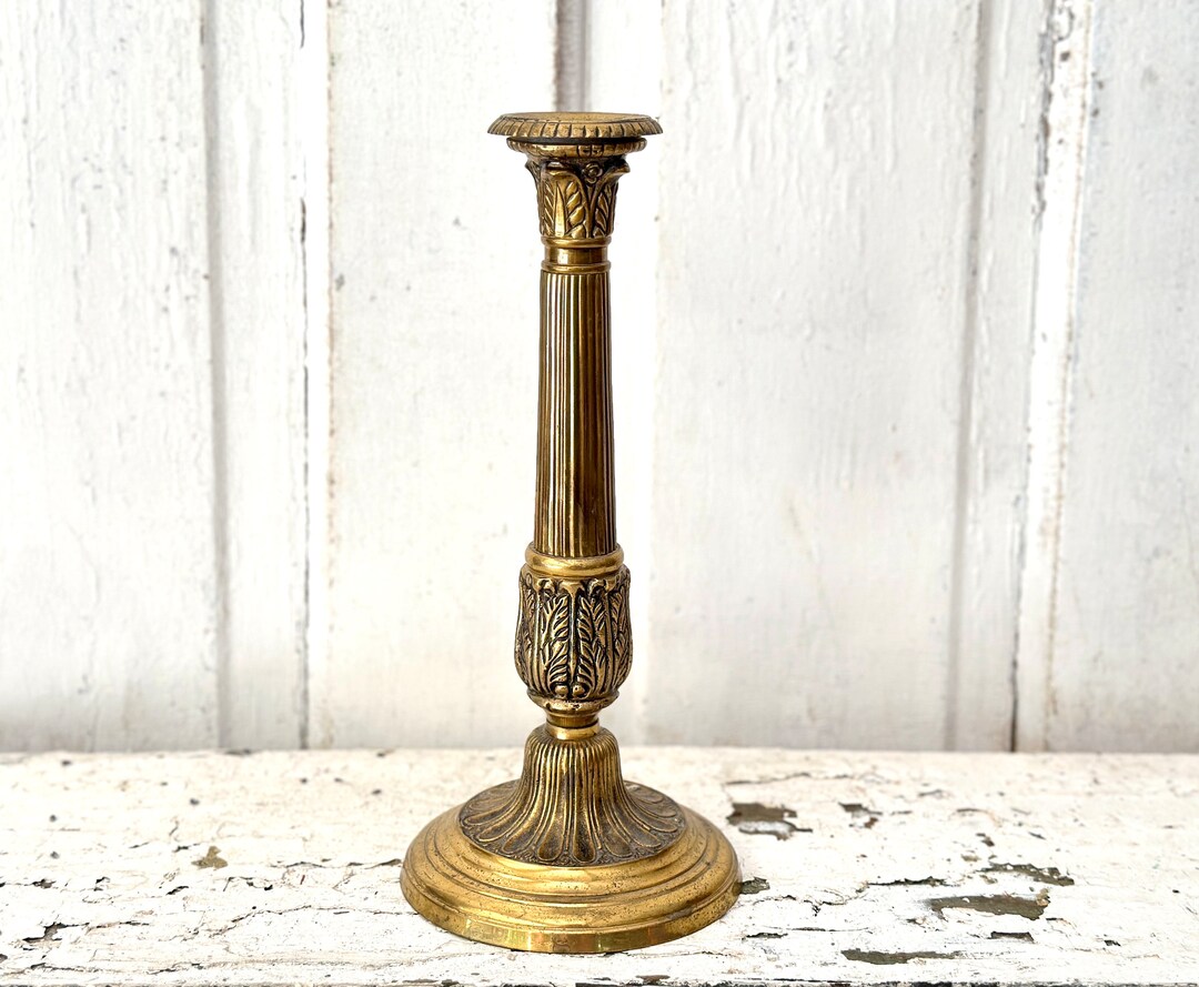 Vintage Large Brass Candlestick Ornate Candle Holder - Etsy