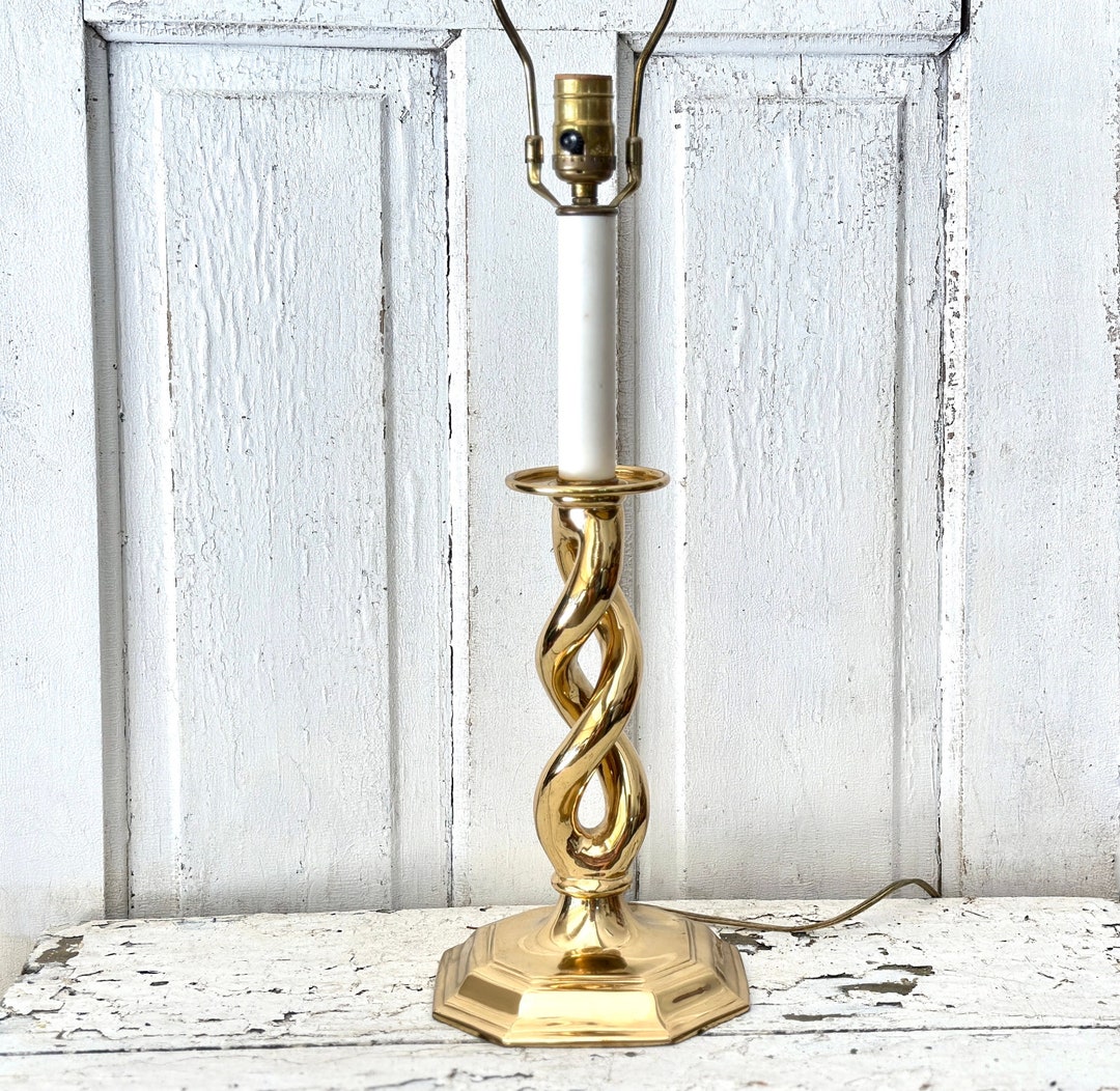 Vintage Large Brass Lamp Barley Twist Brass Lamp Berman Lamp - Etsy