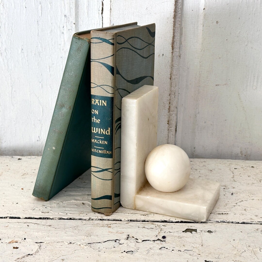 Vintage Bookend Marble Midcentury Modern - Etsy