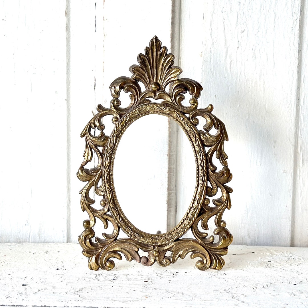 Vintage Cast Iron Frame Gold Ornate - Etsy