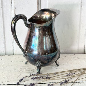Vintage Silver Pitcher French Farmhouse Decor - Etsy