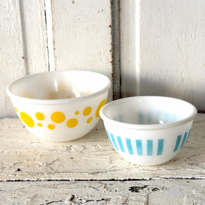 Hazel Atlas Striped Bowls - Etsy