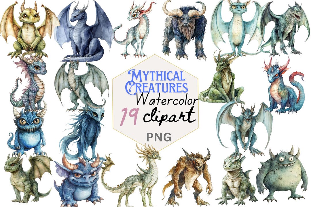 Mythical Creatures Clipart, Fantasy Dragon PNG, Magical Monste, RPG ...