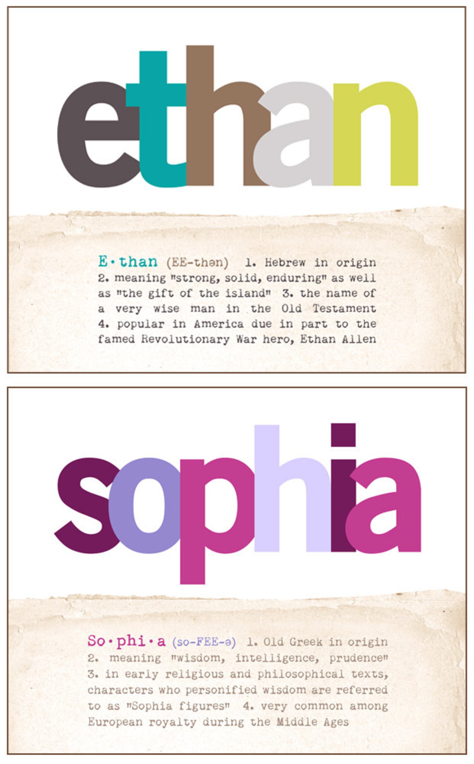 Custom Name Personalized Art Print With Meaning of Name Baby Shower ...